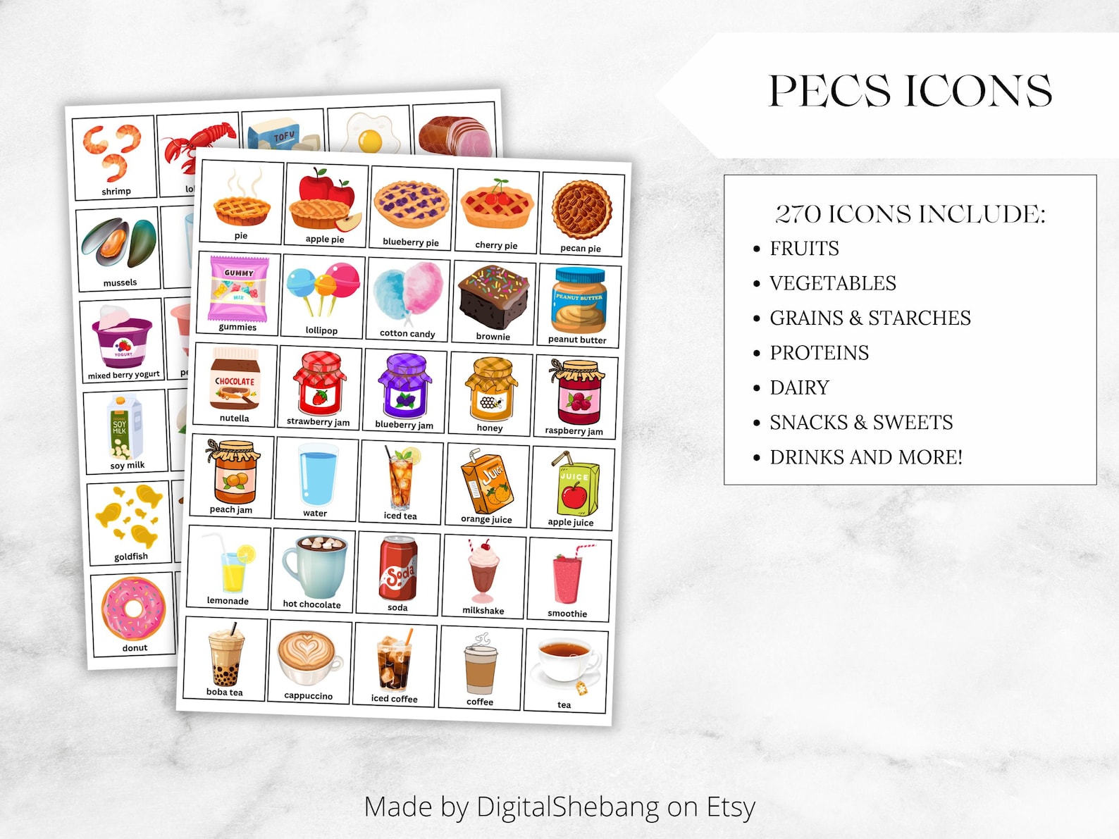 Food & Drink PECS Icons, Food Pecs Communication Cards, Nonverbal ...