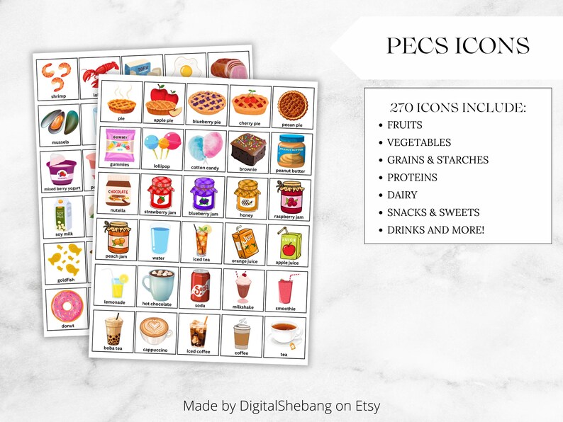 Food & Drink PECS Icons, Food Pecs Communication Cards, Nonverbal ...