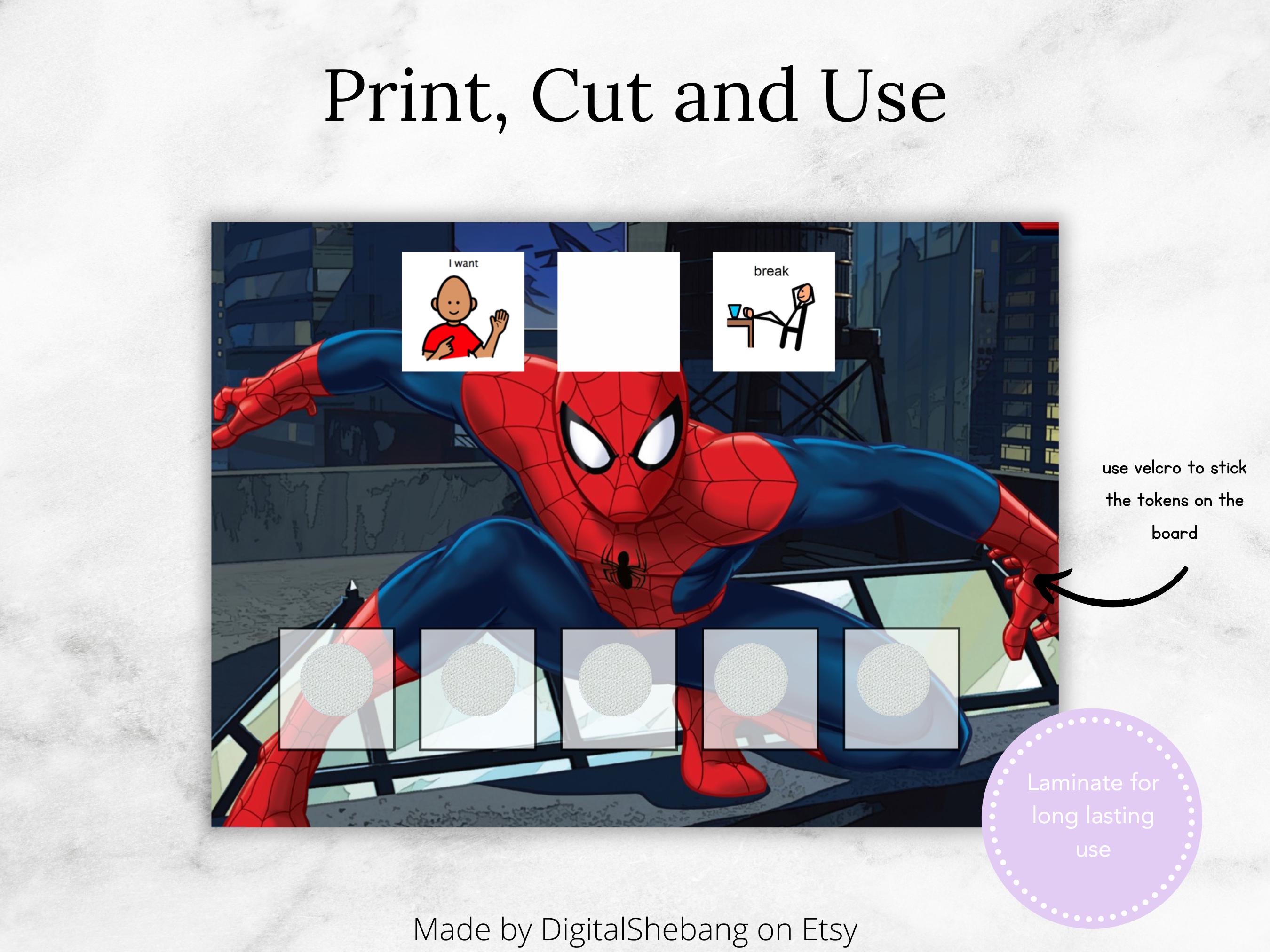 Spiderman Token Board, ABA Materials & Resources, Reward Chart, ABA ...