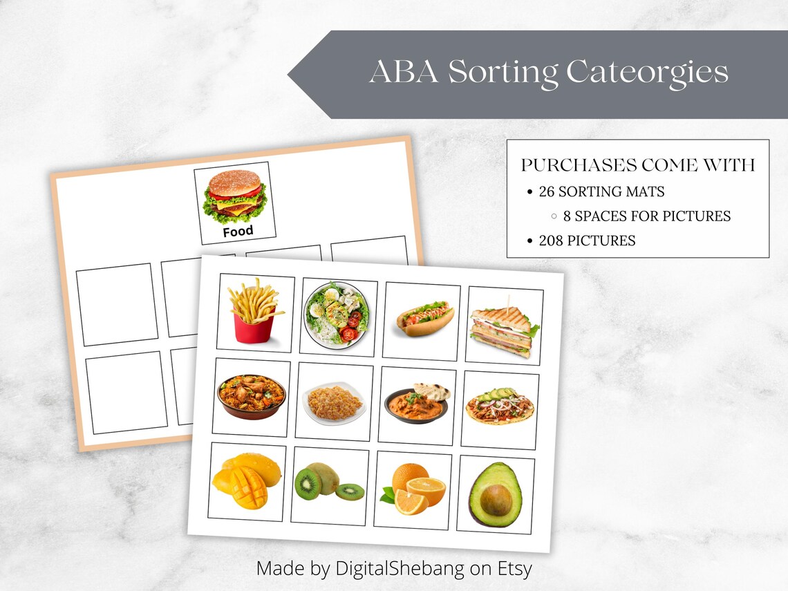 ABA Sorting Categories, ABA LRFFC, Sorting Class, Sorting Pictures, Sorting Objects Into ...