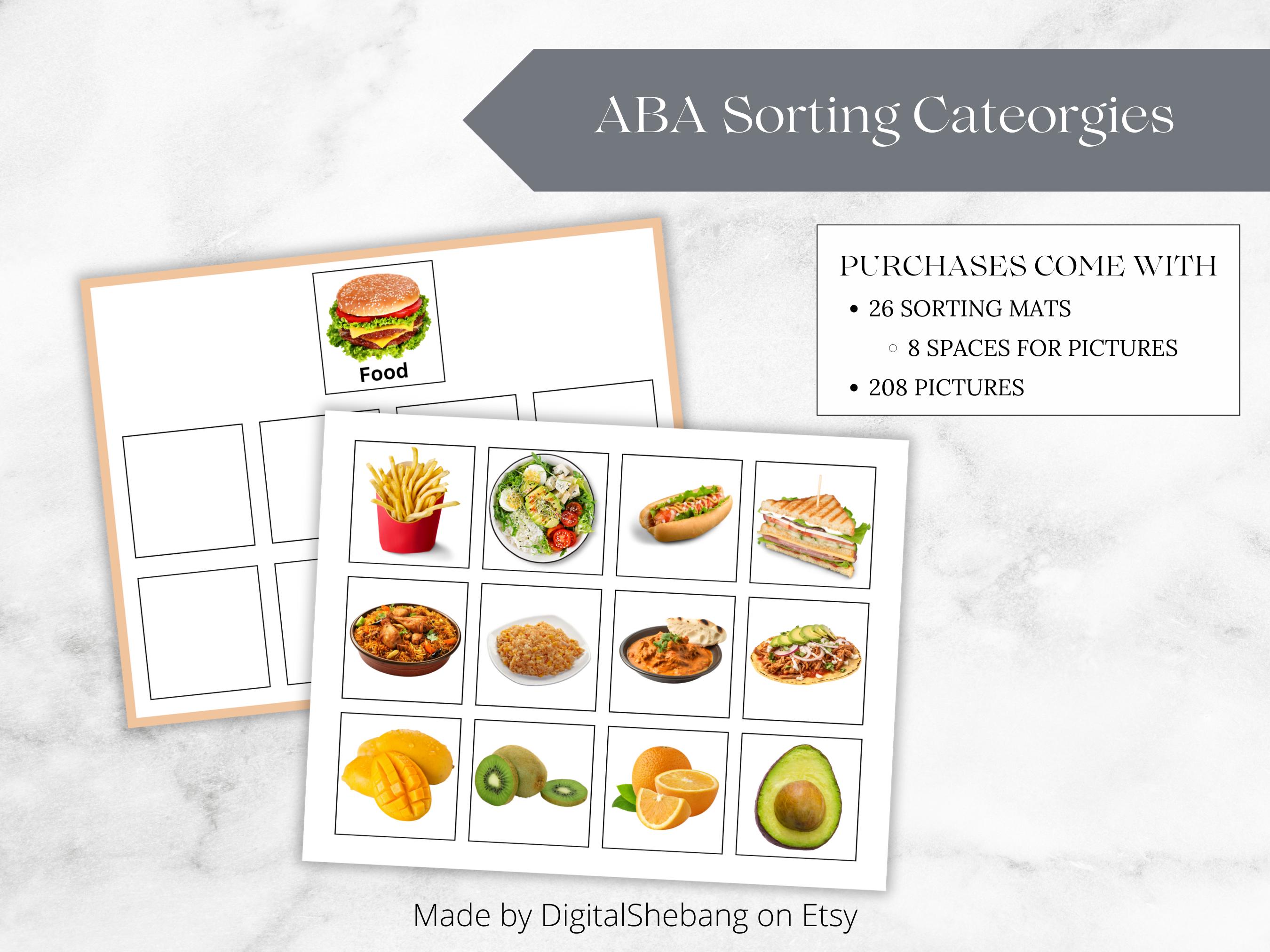 ABA Sorting Categories, ABA LRFFC, Sorting Class, Sorting Pictures ...