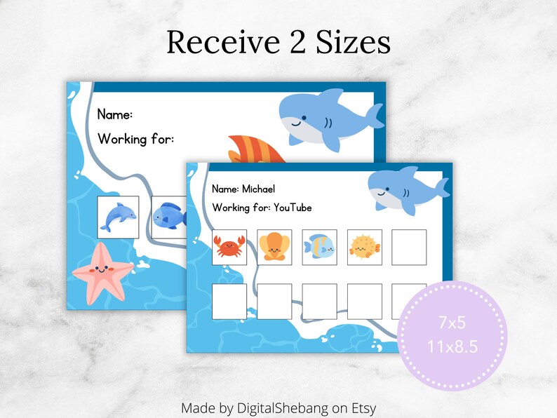 Sea Animal Token Board, Reward Chart, Visual Reward Chart, ABA ...