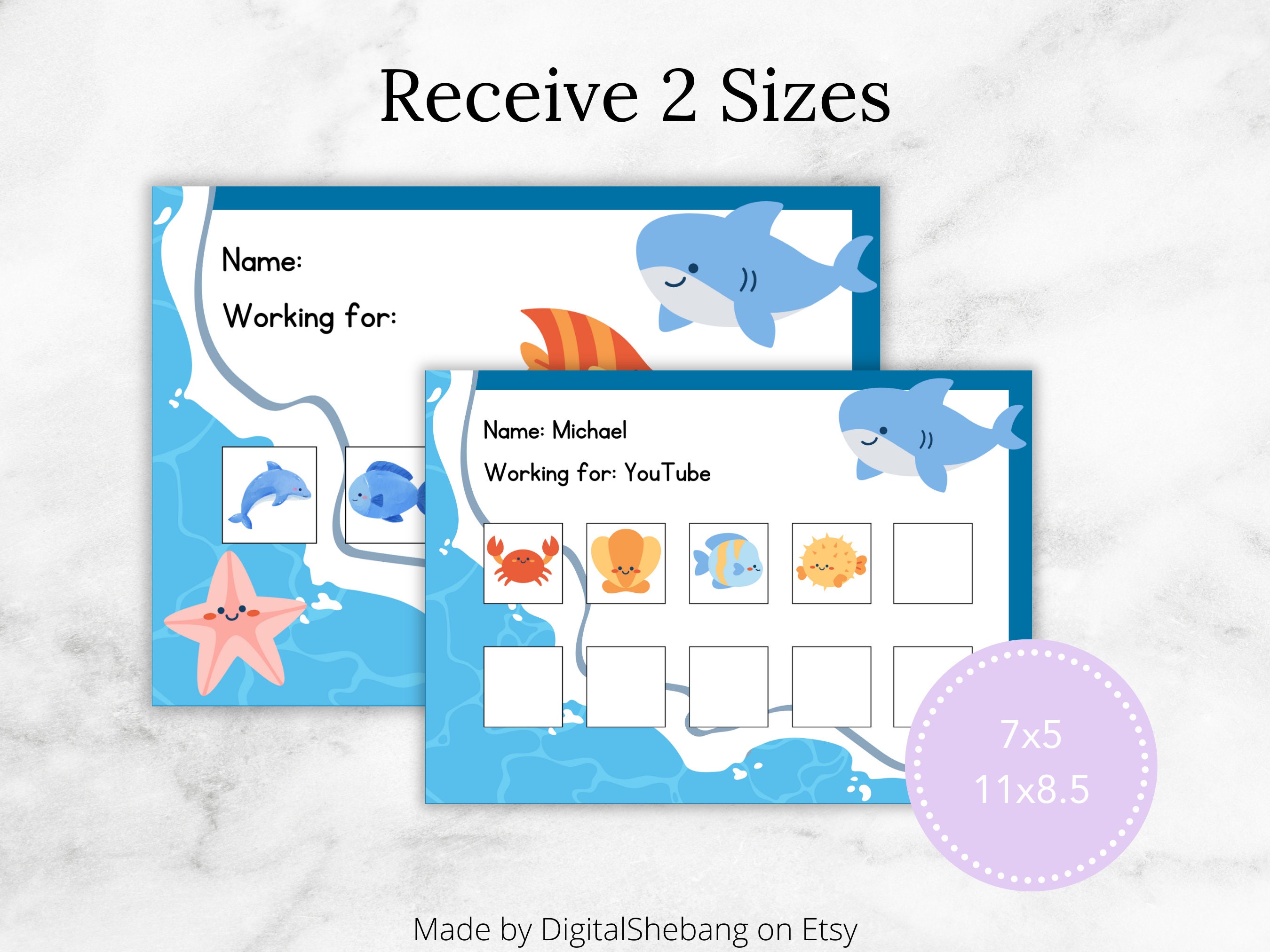 Sea Animal Token Board, Reward Chart, Visual Reward Chart, ABA ...