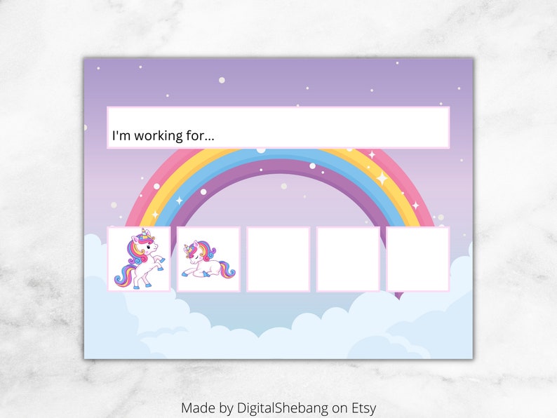 Unicorn Token Board, ABA Materials & Resources, Reward Chart, Printable ...
