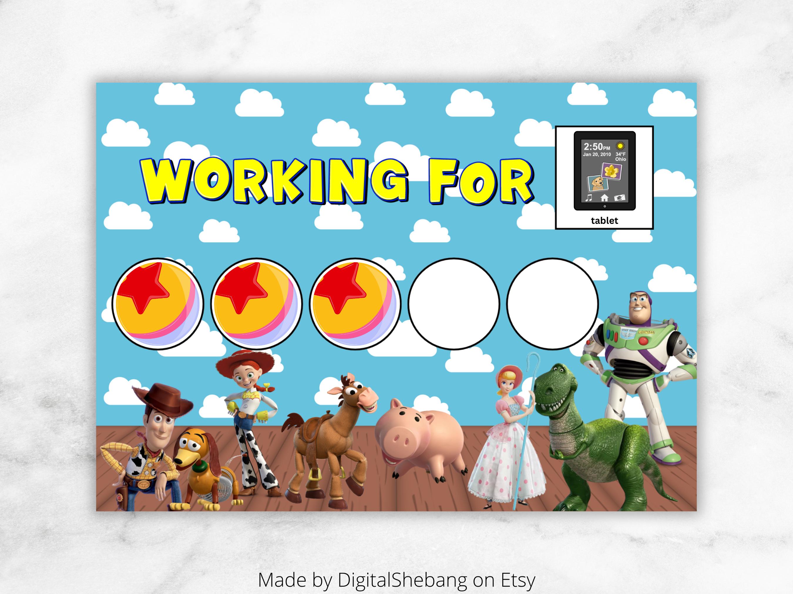 Toy Story Token Board, Toy Story Token Economy, Reward Chart, Visual ...