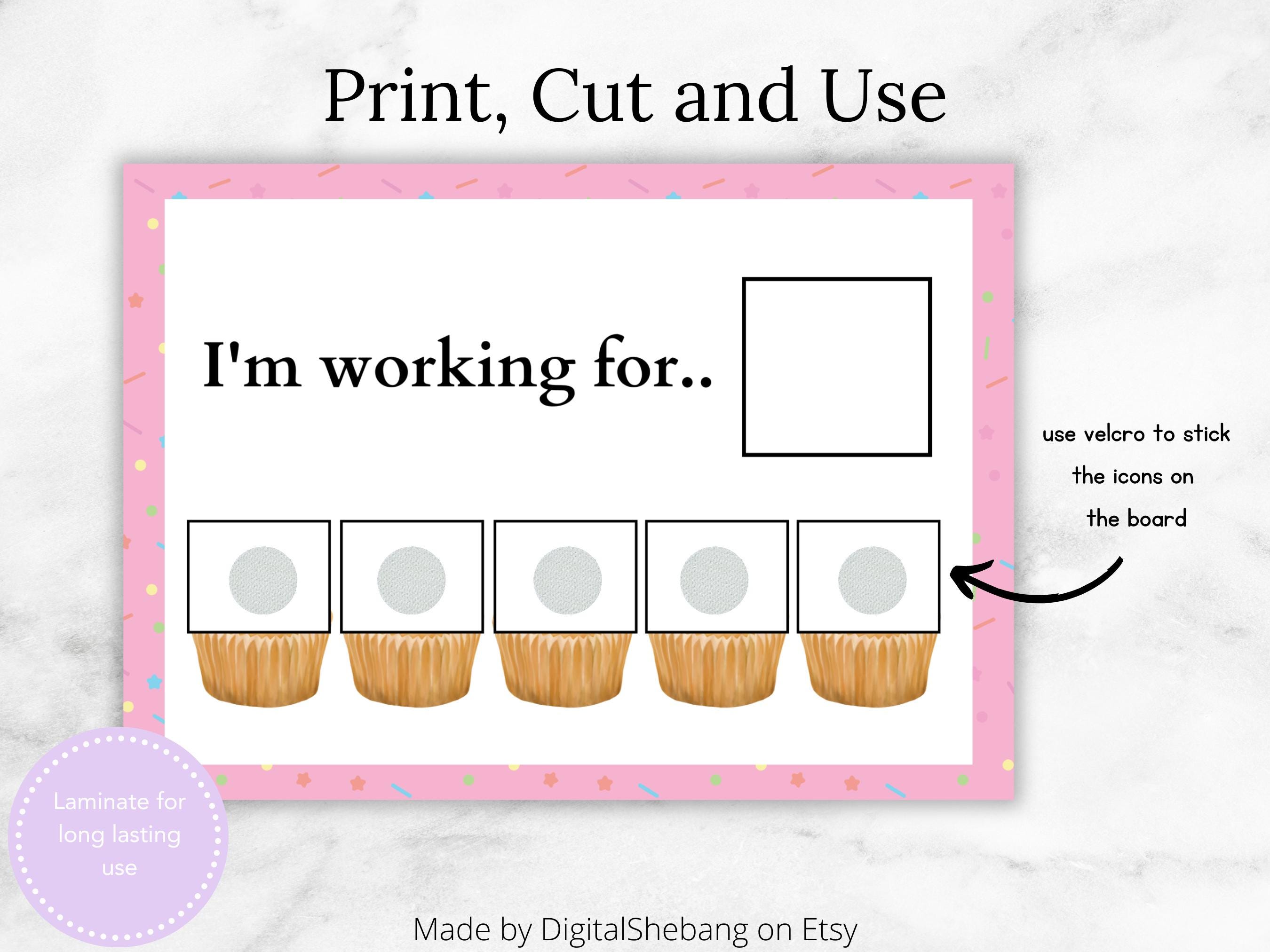Cupcake Token Board, Fun Cute Reward Chart, Pink Token Economy, Autism ...