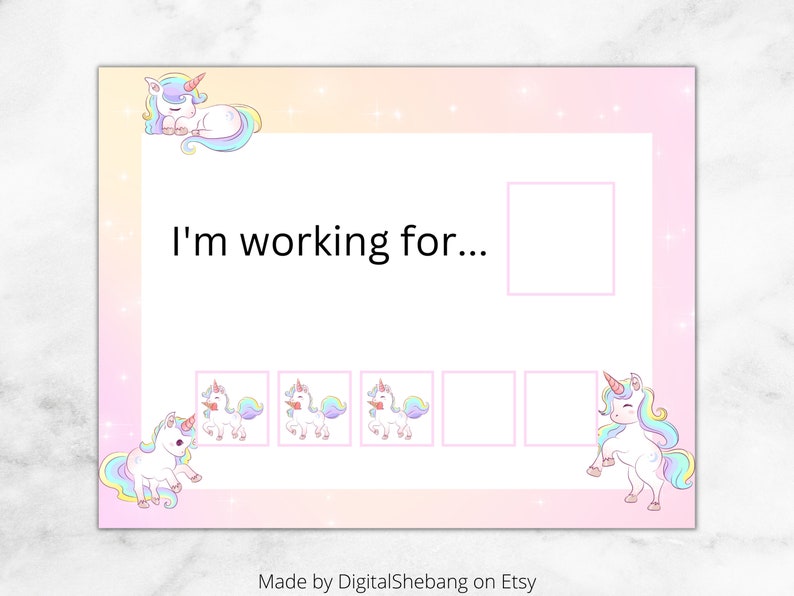 Unicorn Token Board, ABA Materials & Resources, Reward Chart, Printable ...