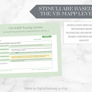 VB-MAPP Tacting Actions, ABA Materials & Flashcards, Printable ...