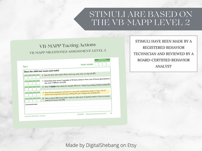 VB-MAPP Tacting Actions, ABA Materials & Flashcards, Printable ... VB-MAPP Tacting Actions, ABA Materials & Flashcards, Printable ...