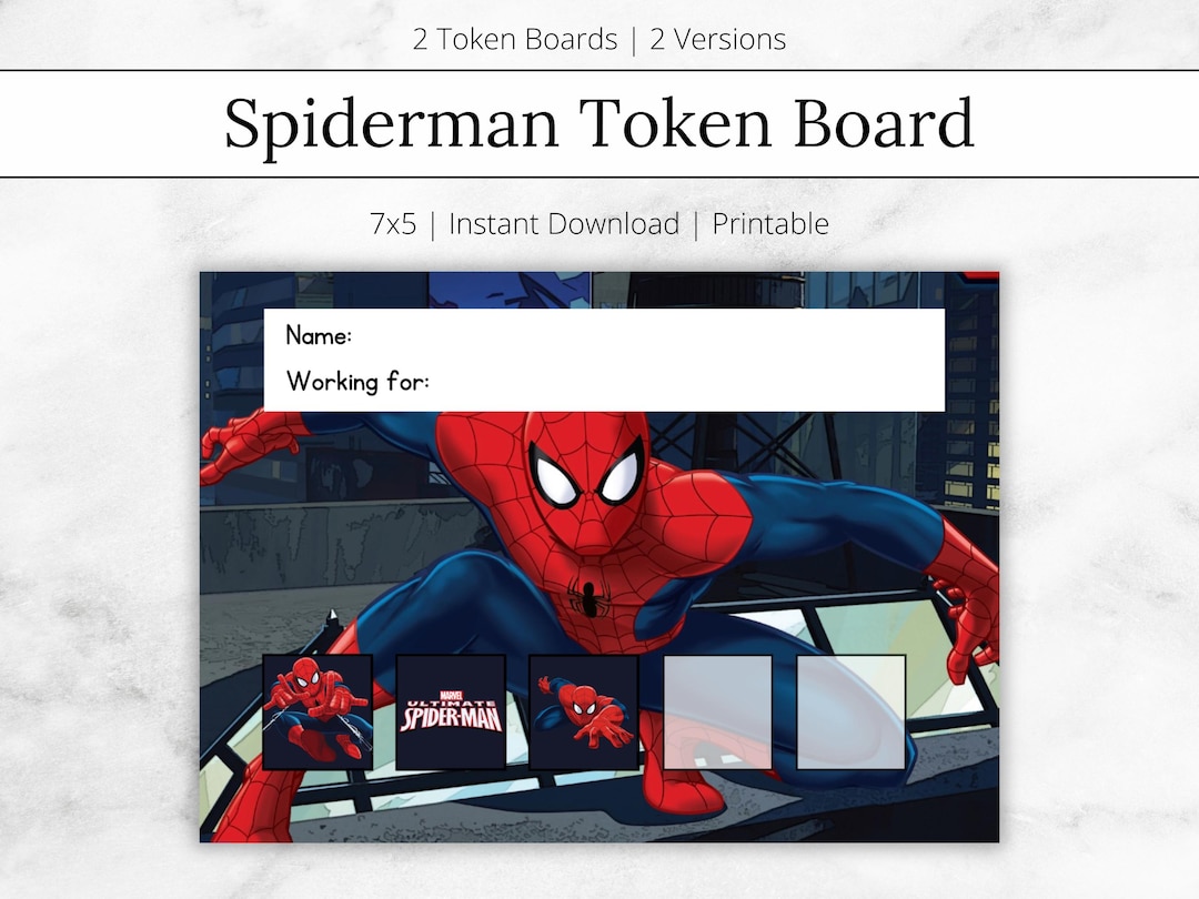 Spiderman Token Board, ABA Materials & Resources, Reward Chart, ABA ...