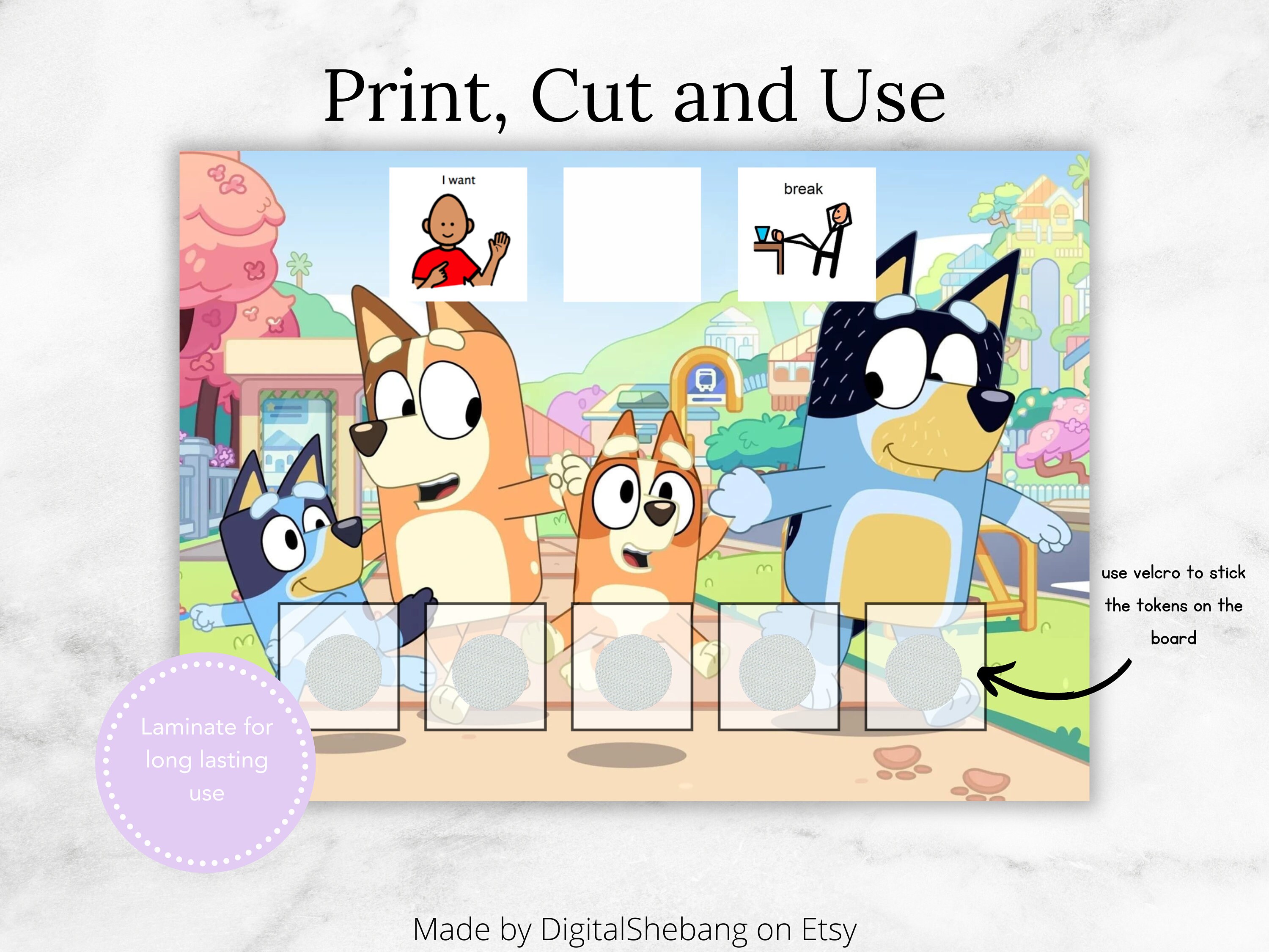 Bluey Token Board, ABA Materials & Resources, Reward Chart, Printable ...