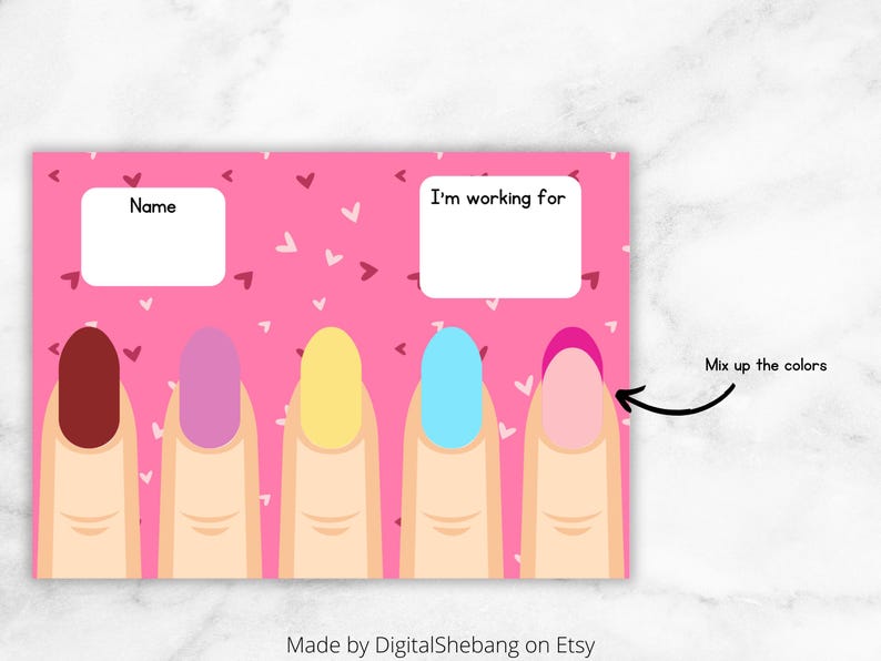Nail Polish Token Board, Reward Chart (PDF) - Etsy