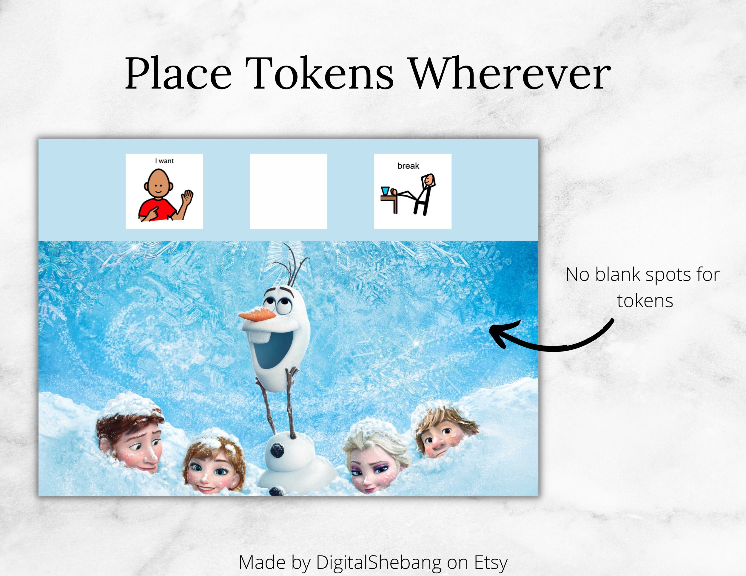 Frozen Token Board, Visual Reward Chart, Reward System, ABA Therapy ...