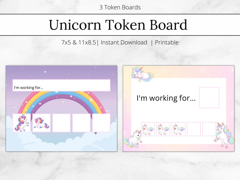 Unicorn Token Board, ABA Materials & Resources, Reward Chart, Printable ...