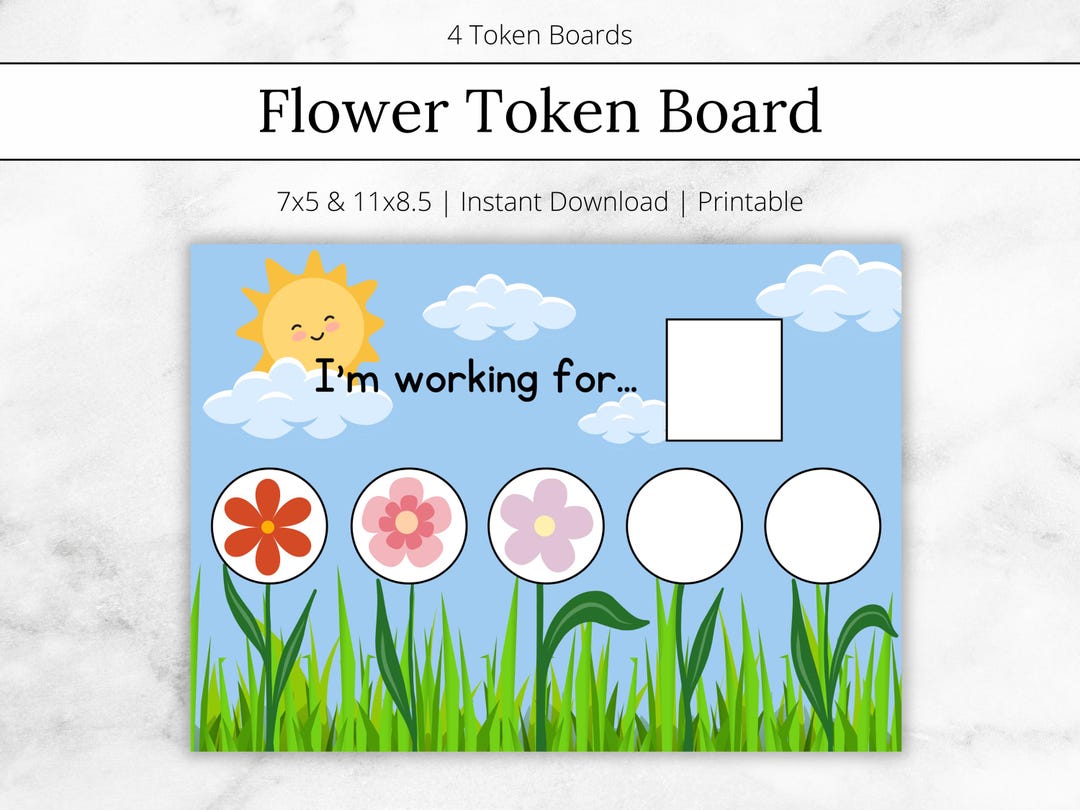 Flower Token Board, Flowers Token Economy, Reward Chart, Visual Reward ...
