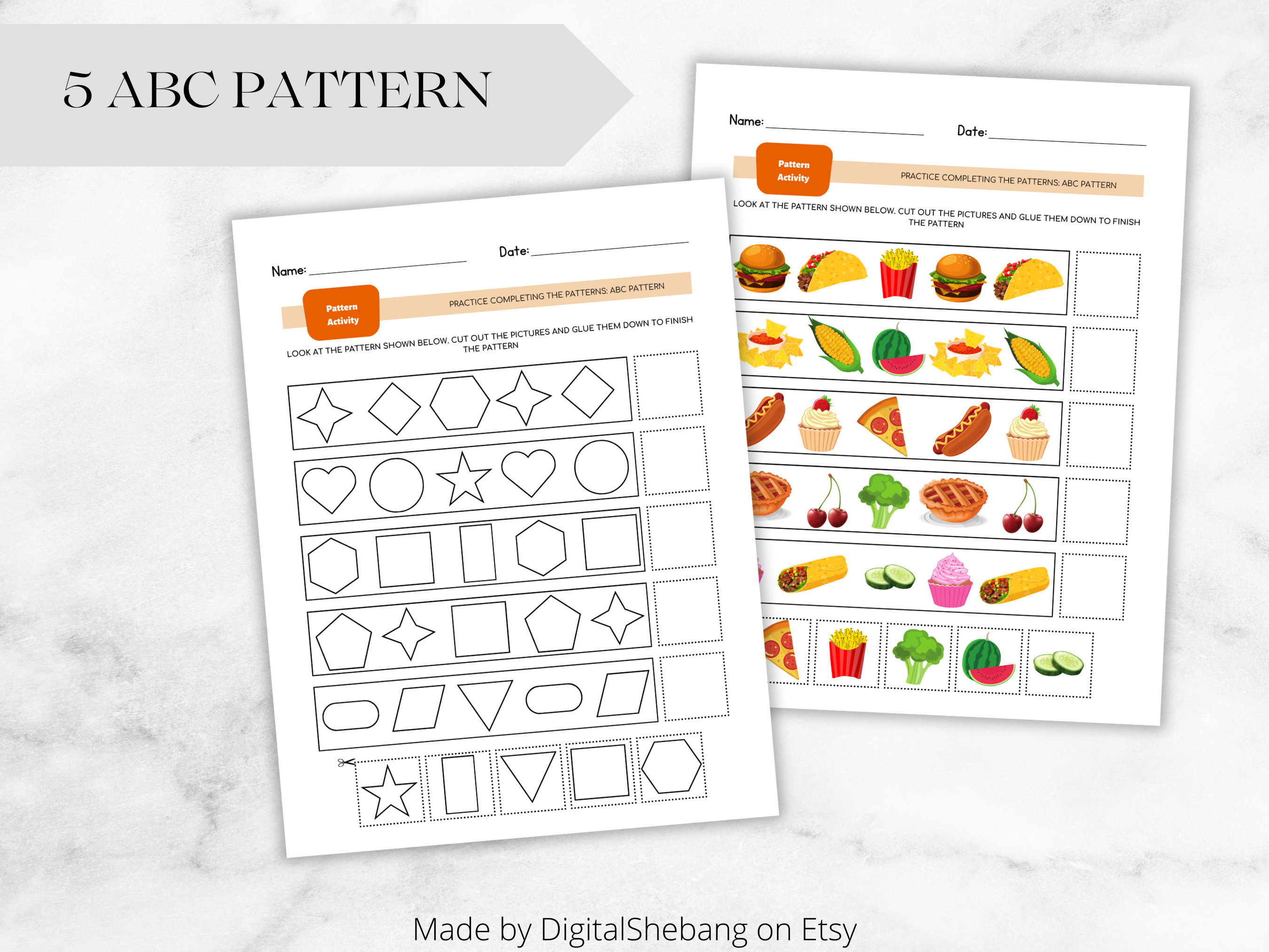 Finish the Pattern Worksheet, Pattern Worksheet, Complete the Pattern ...