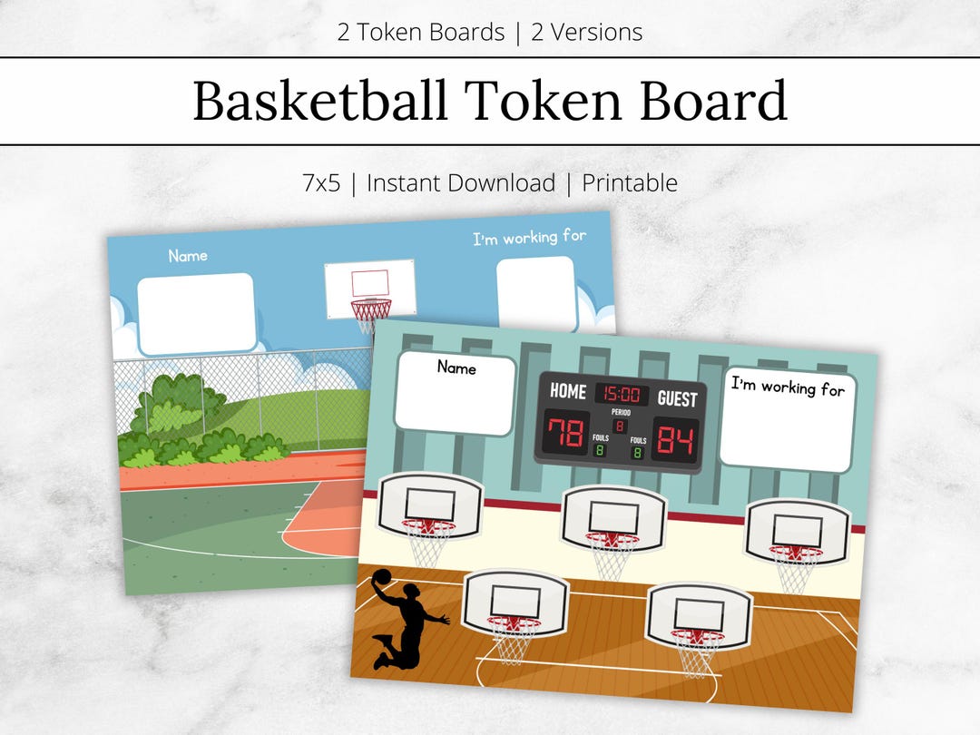 Basketball Token Board Reward Chart Basketball Token Economy Classroom ...