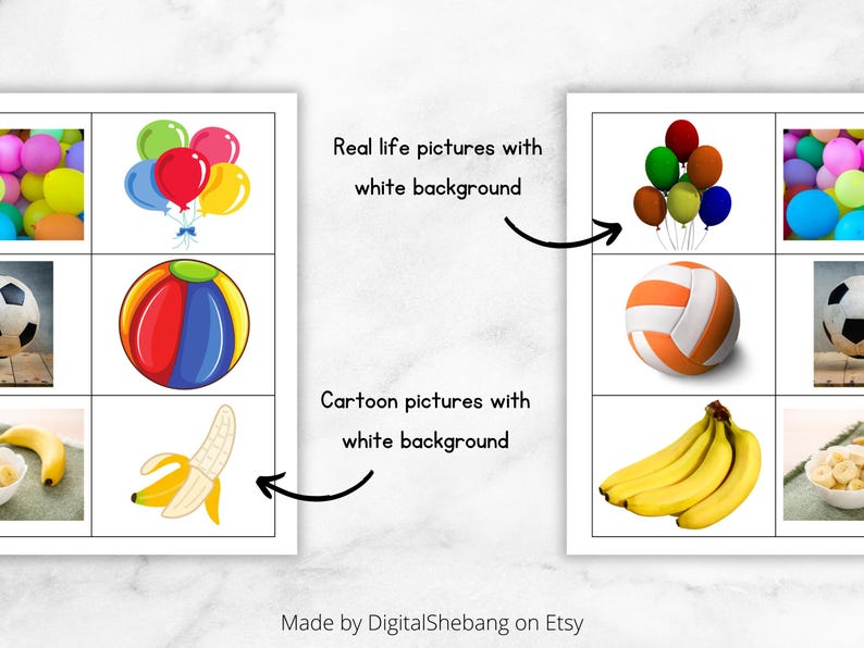 VB-MAPP 300 Common Noun Flashcards Real-life & Cartoon Images for Aba ...