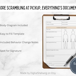 Incident Report, Daycare Incident Report, Ouch Report, Daily Report ...