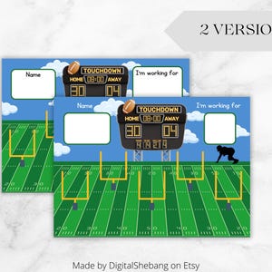 Football Token Board, I'm Working for Reward Chart, Visual Reward Chart ...