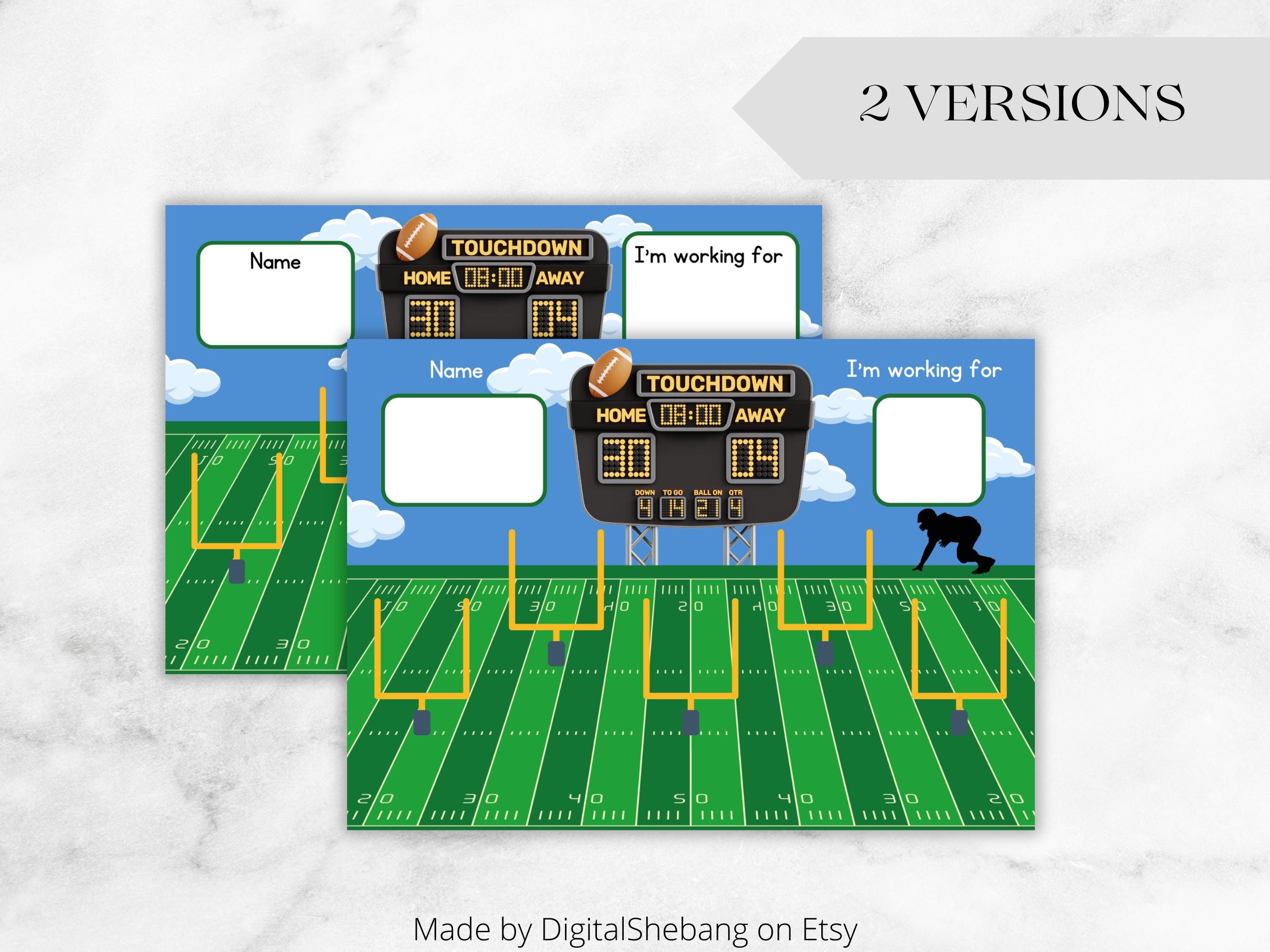 Football Token Board, I'm Working for Reward Chart, Visual Reward Chart ...