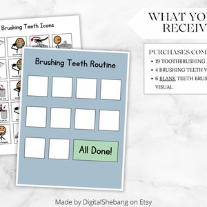 Tooth Brushing Visual, Brushing Teeth TA, Printable Task Analysis for ...