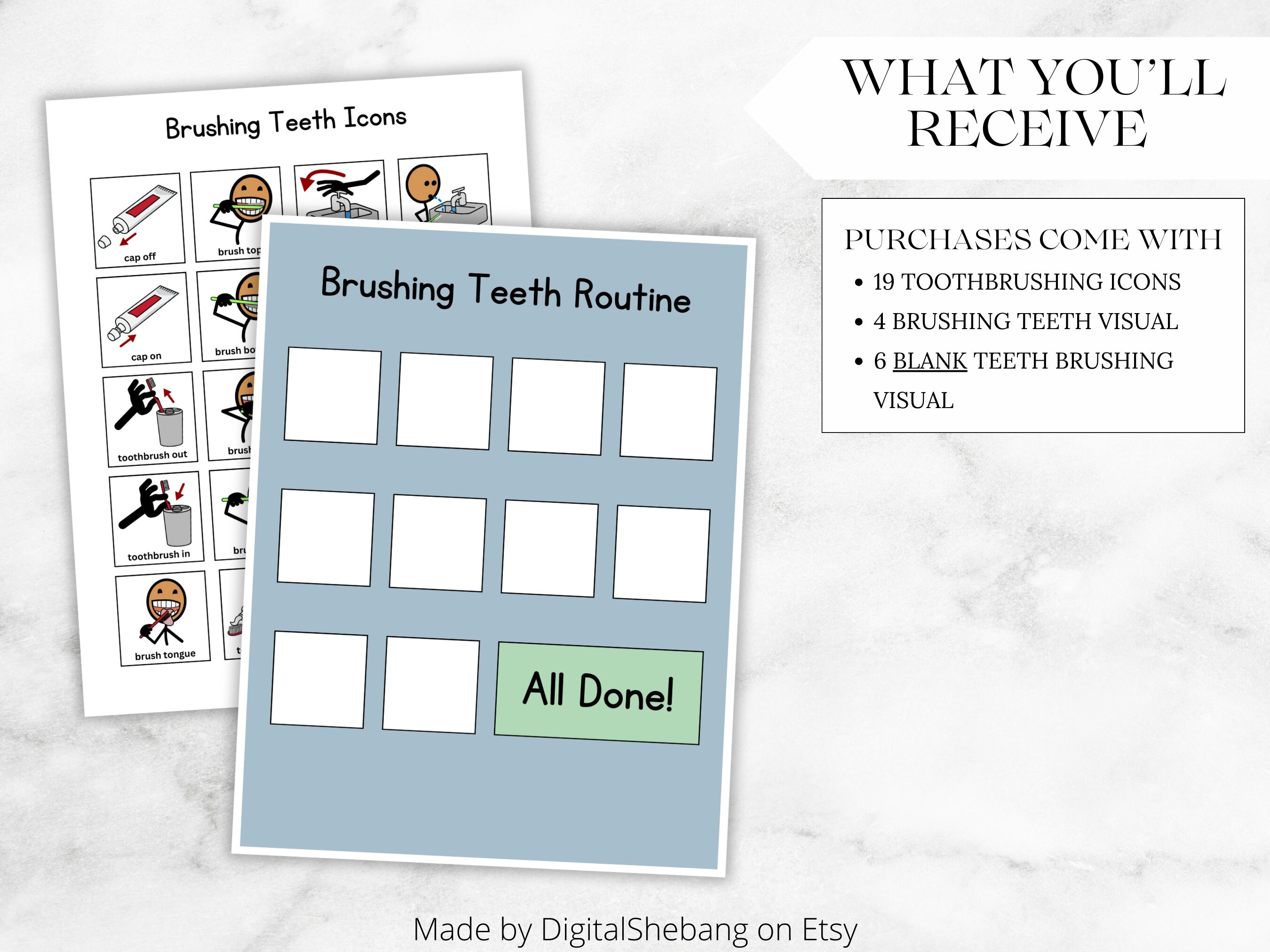 Tooth Brushing Visual, Brushing Teeth TA, Printable Task Analysis for ...