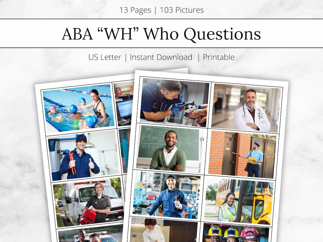 Who Intraverbal, ABA Who Question, ABA Intraverbal, WH Questions Aba ...