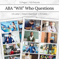 WH Questions | Functions Task Cards | Which One | Speech Therapy | ABA ...