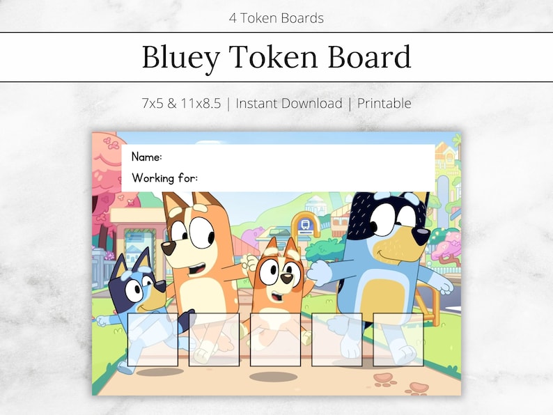 Bluey Token Board, ABA Materials & Resources, Reward Chart, Printable ...