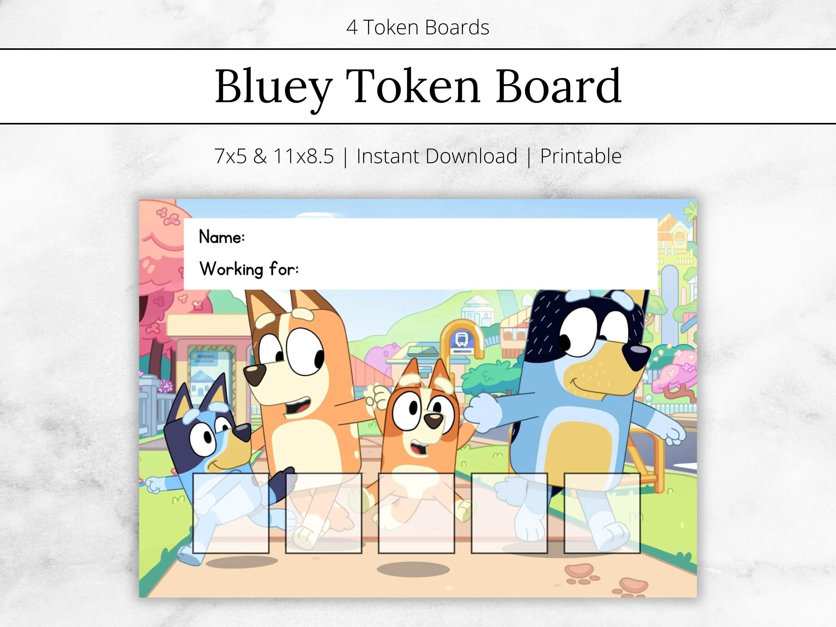 Bluey Token Board, ABA Materials & Resources, Reward Chart, Printable ...