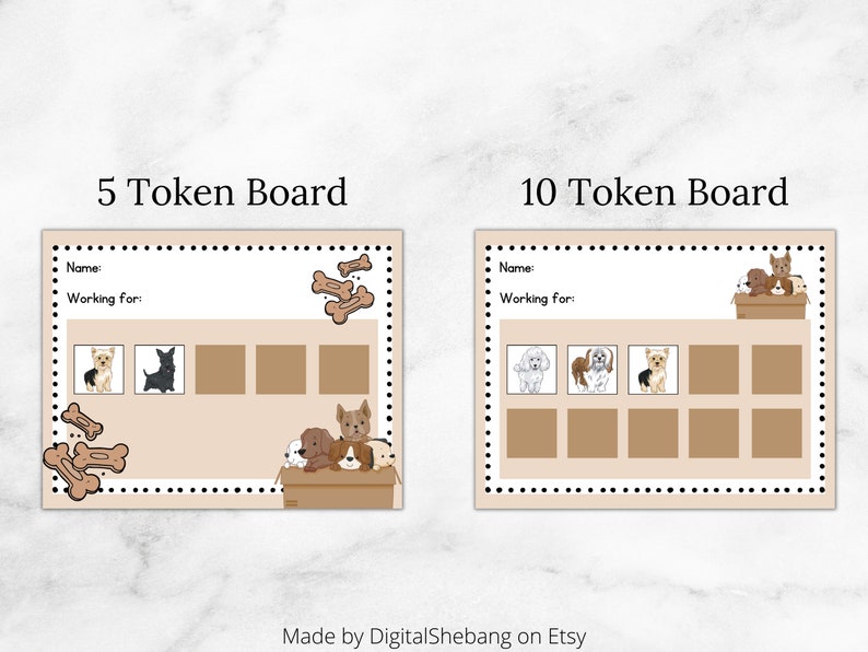 Dog Theme Token Board for Special Education ABA Materials Dog Token ...