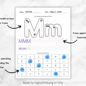 Alphabet Worksheet, Tracing Letters, Handwriting, Toddler ABC ...