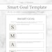 Smart Goal Template, Digital Smart Goal Planner, Printable Goal Planner ...