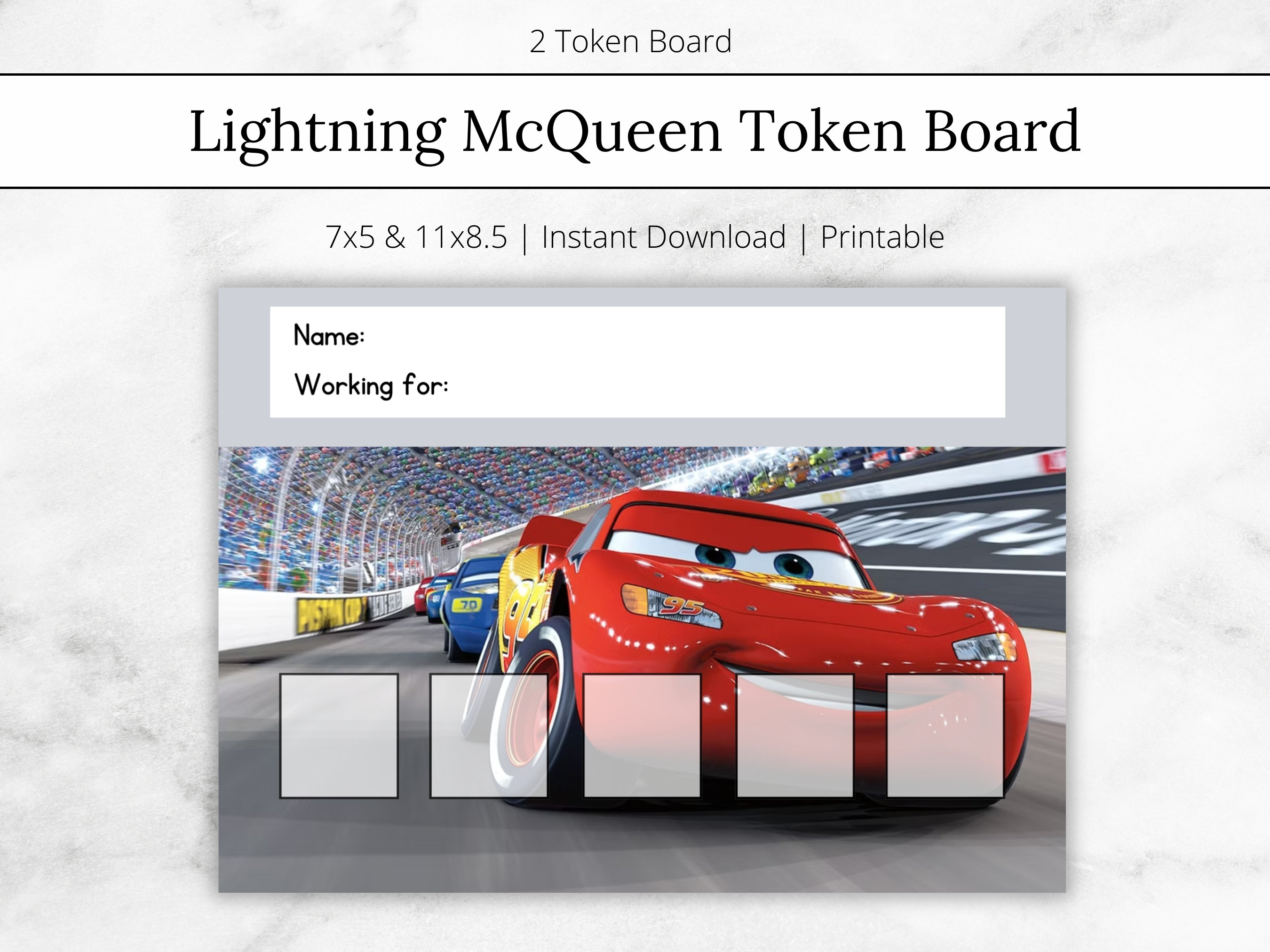 Lightning Mcqueen Token Board, Behavior Chart, Reward Chart, Visual ...
