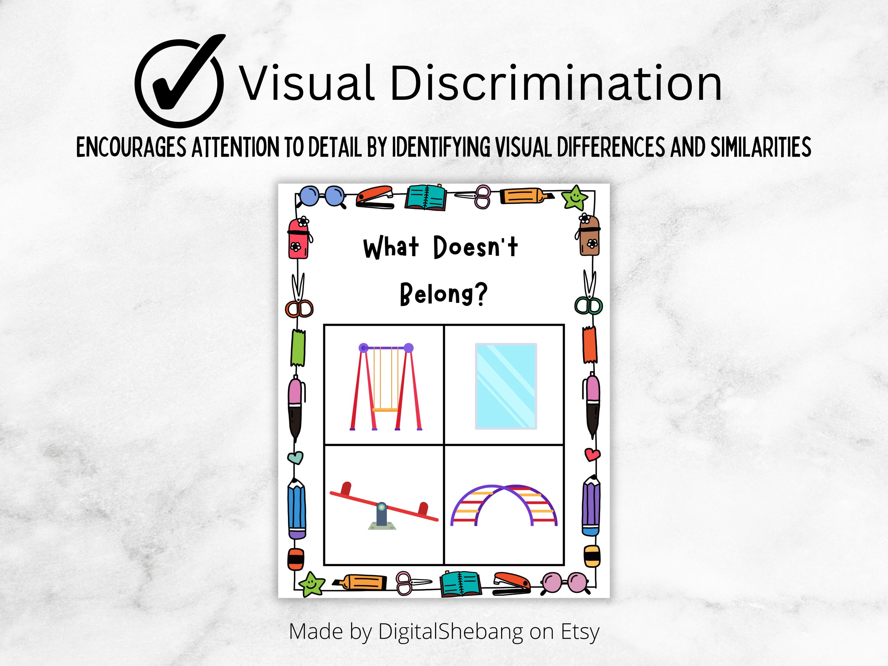 ABA What Doesn’t Belong Worksheets, ABA Visual Discrimination, ABA ...