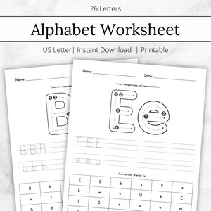Alphabet Worksheet, Tracing Letters, Handwriting, Toddler ABC ...