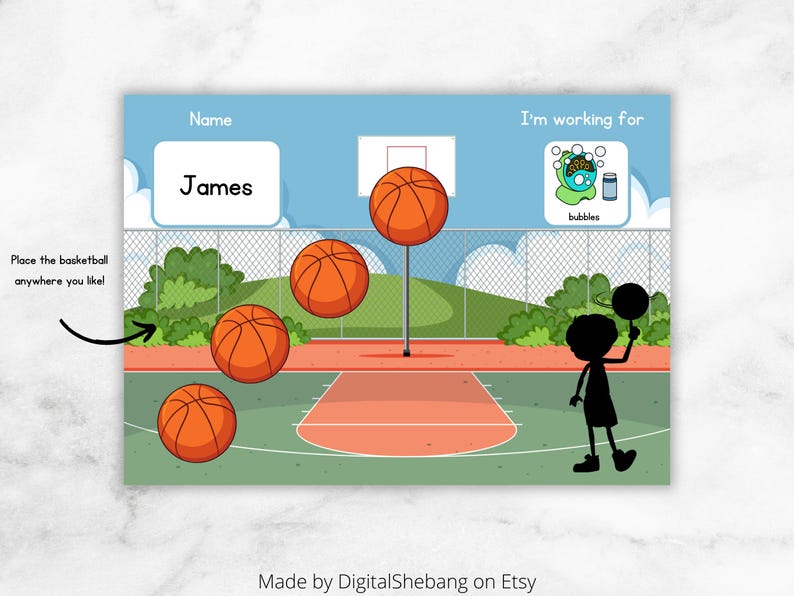 Basketball Token Board Reward Chart Basketball Token Economy Classroom ...
