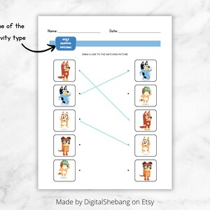 Bluey Worksheet, Bluey Activity, Pattern Worksheet, Addition ...