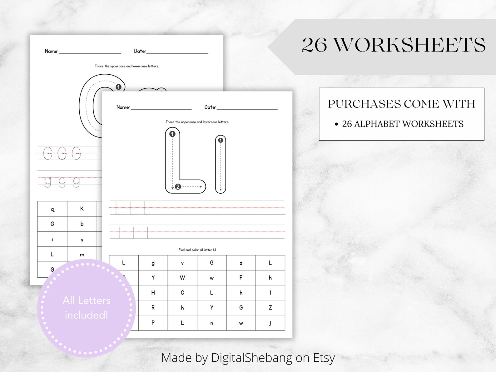 Alphabet Worksheet, Tracing Letters, Handwriting, Toddler ABC ...