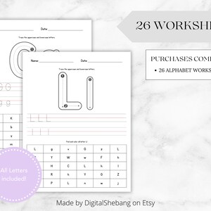 Alphabet Worksheet, Tracing Letters, Handwriting, Toddler ABC ...