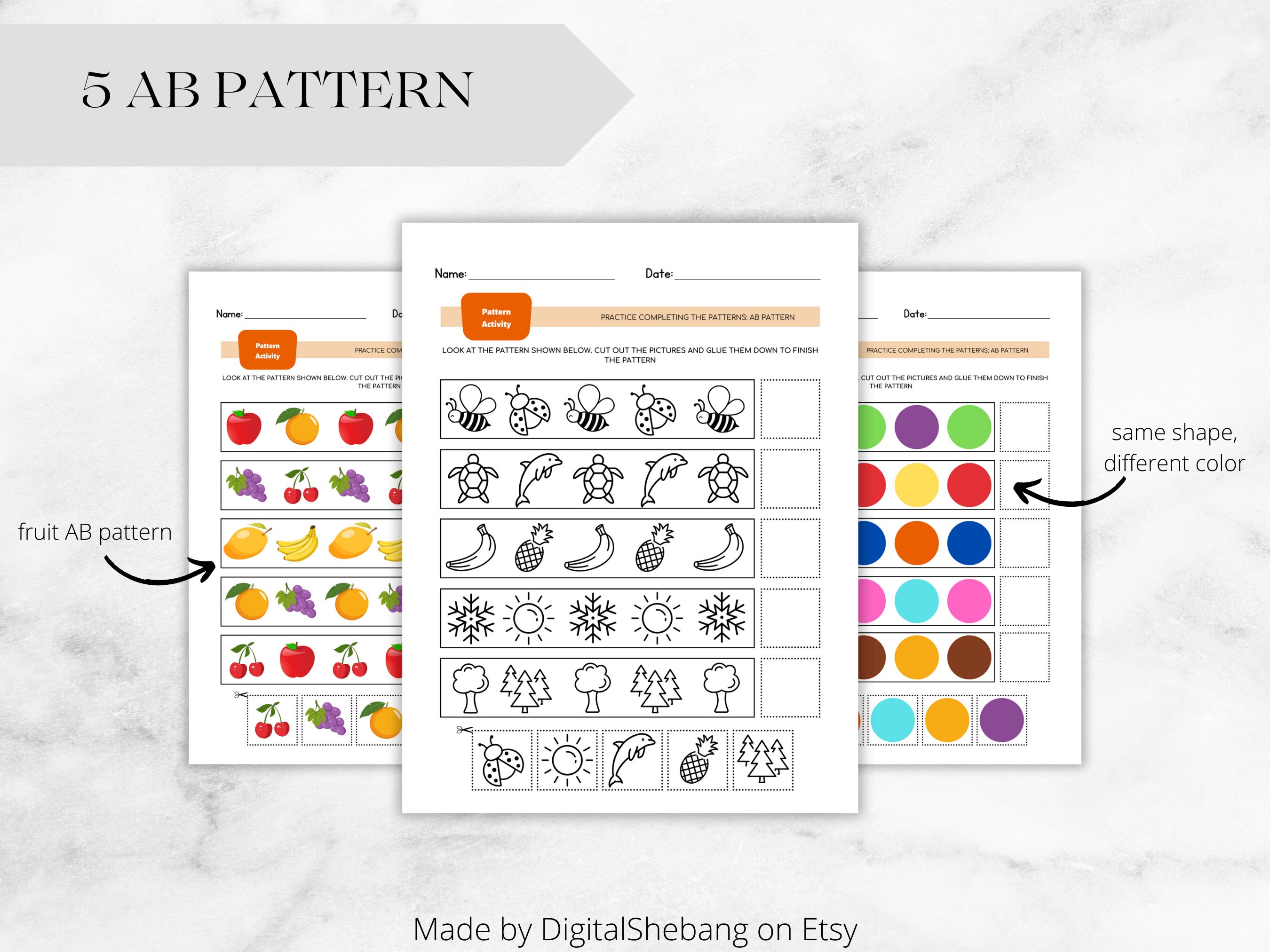 Finish the Pattern Worksheet, Pattern Worksheet, Complete the Pattern ...