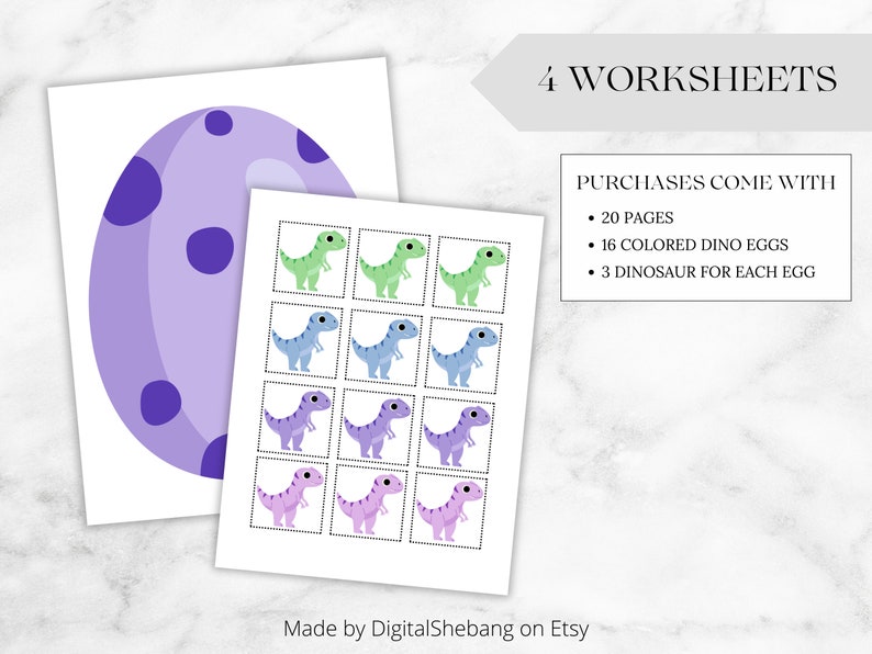 Dinosaur Color Sorting Activity, ABA Matching Activity, Learning Colors ...