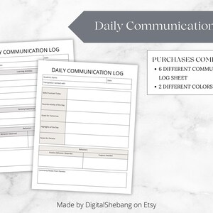Daily Communication Log, Parent-teacher Report, ABA Therapy (digital ...