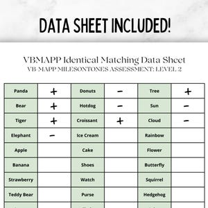 VB-MAPP Identical Matching, ABA Materials & Flashcards, Printable ...