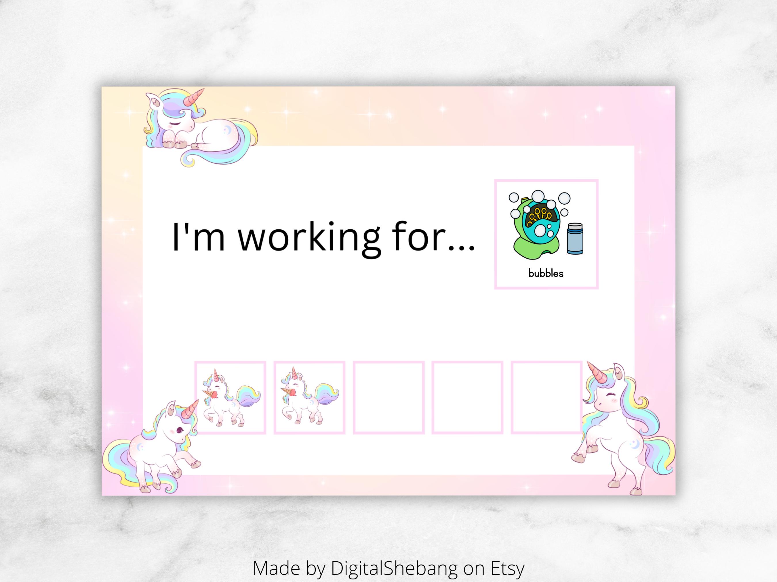 Unicorn Token Board, Positive Behavior Chart, Digital Download - Etsy