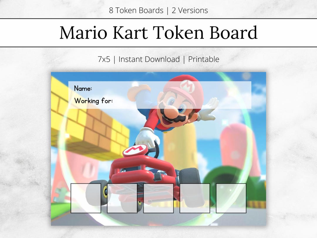 Mario Kart Token Board, Token System, ABA Visual, Resources ABA ...