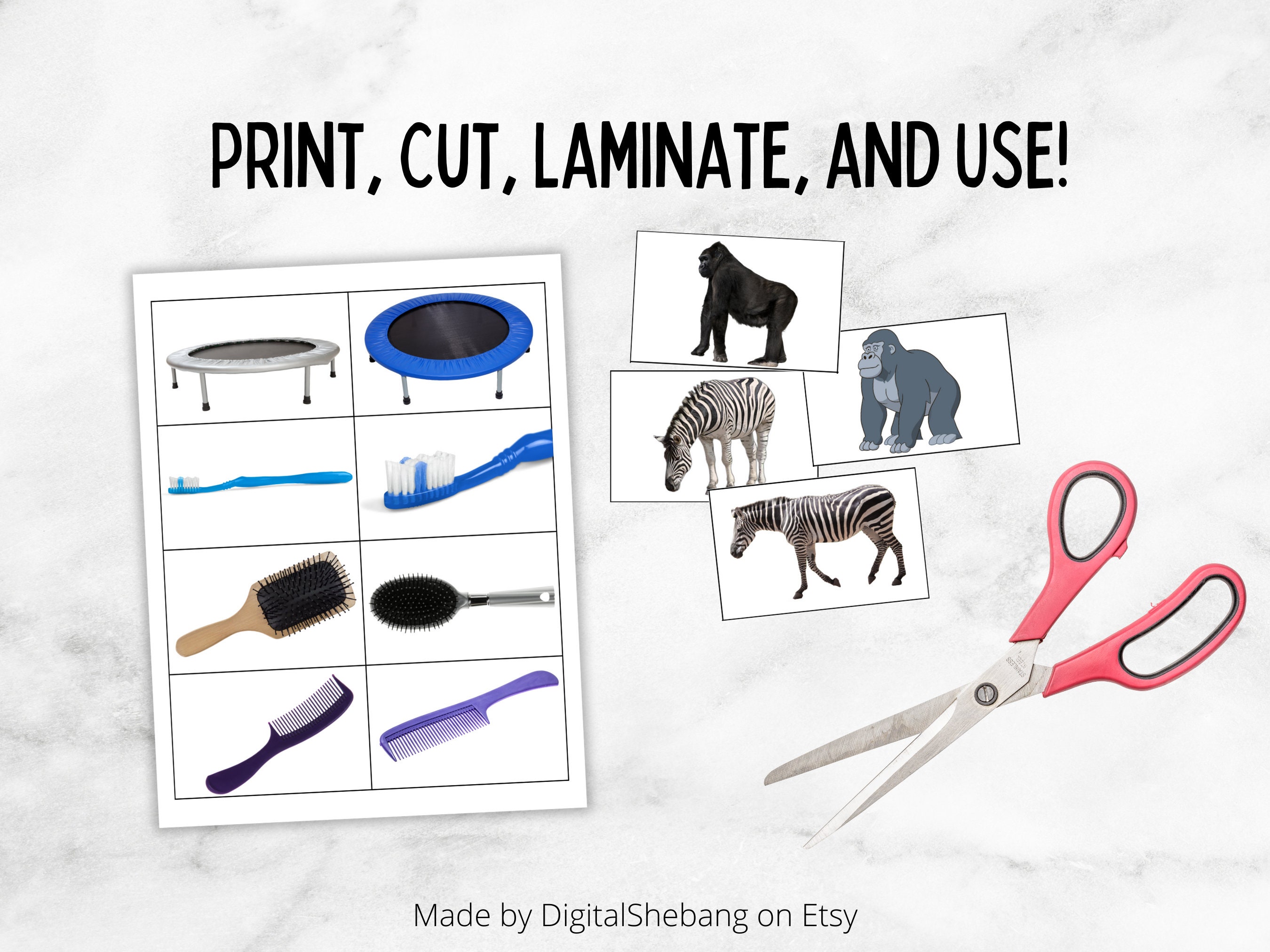 VB-MAPP Non-identical Matching, ABA Materials & Flashcards, Printable ...