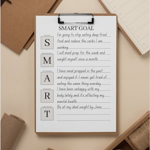 Smart Goal Template, Digital Smart Goal Planner, Printable Goal Planner ...