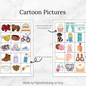 VBMAPP 300 Common Nouns Set 2, Cartoon Printable Flashcards, ABA ...